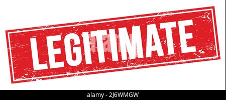 LEGITIMATE text on red grungy vintage rectangle stamp Stock Photo - Alamy