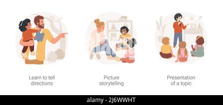 Learn to tell directions isolated cartoon vector illustration Child ...