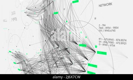 Big complex data neural network, information data visualization concept, business analytics ...