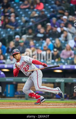 Washington Nationals' Juan Soto, right, talks with Houston Astros ...