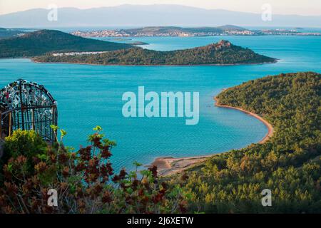 Devil's Table in Ayvalik, Turkey. Known as place devil's footprint. It ...
