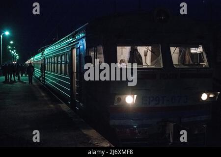 Morning train at the Chernobyl Nuclear Power Plant in Slavutych ...