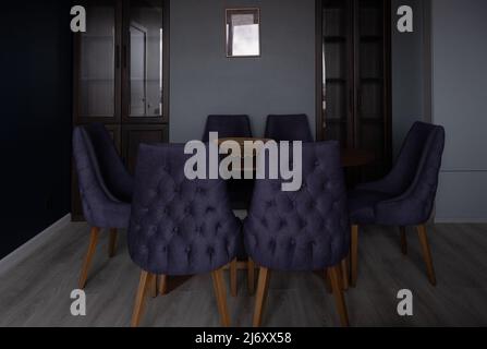 Interior of stylish living room with modern electric fan Stock Photo ...