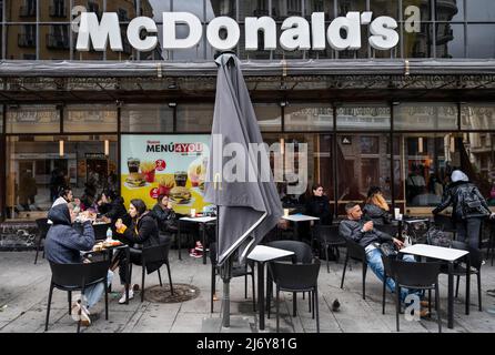 Customers seen at a McDonald’s American fast-food restaurant. (Photo by ...