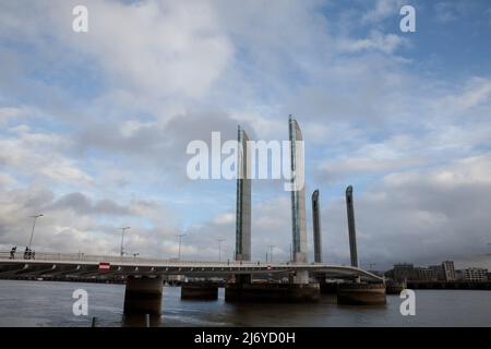 Picture of Jacques Chaban Delmas bridge in bordeaux, France. The Pont ...