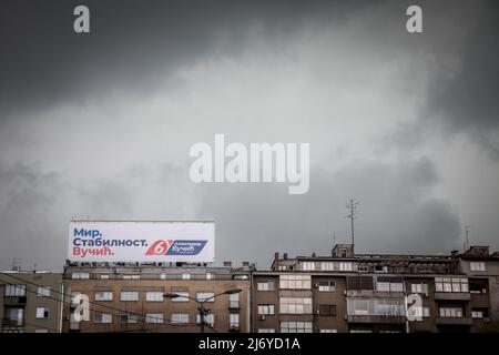Picture of a poster supporting the political party SNS and of ...