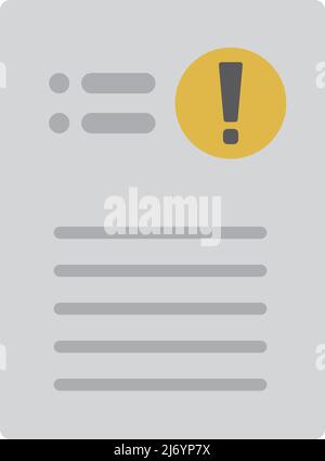 Document error icon. document with exclamation mark. icon related to ...