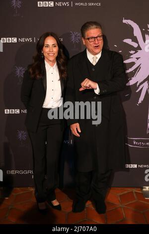 Katharine Tellis and Senator Robert M. Hertzberg arrive at the Fifth ...
