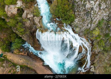 Aerial view of Krcic waterfall in Knin, Croatia Stock Photo - Alamy