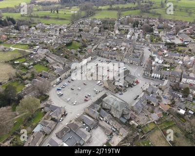 aerial view of Masham town centre, North Yorkshire Stock Photo - Alamy