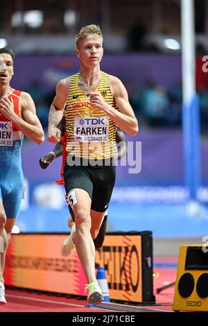 Robert Farken participating in the Belgrade 2022 World Indoor ...
