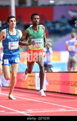 Samuel Tefera participating in the Belgrade 2022 World Indoor ...