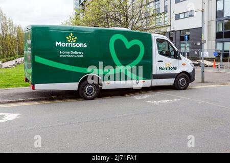 Morrisons home delivery van parked in Boroughbridge, North Yorkshire ...