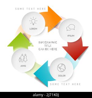 four steps sequence cycle process diagram infographic layout concept ...