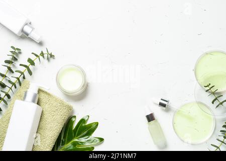 Eucalyptus cosmetic, spa product at white background Stock Photo - Alamy