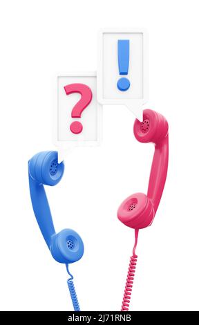 Questions and Answers in Dialogue by Vintage Phones Stock Photo - Alamy