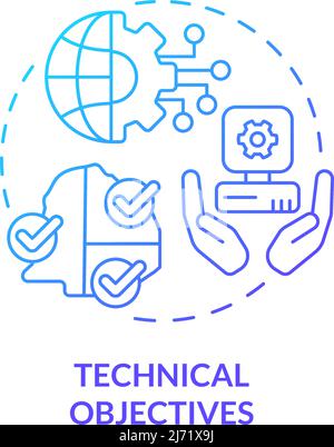 Technical objectives blue gradient concept icon Stock Vector Image ...