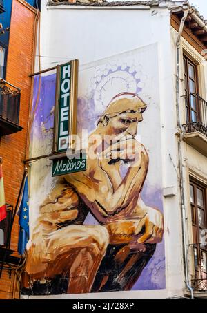 Street art in Barrio Realejo, the old Jewish Quarter of Granada ...