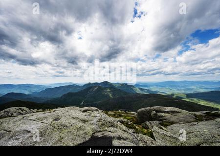 View from the top of Mt. Marcy, Adirondack mountains, New York State ...