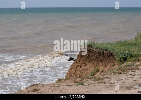 Sea cliffs of boulder clay in front of beaches. Clay Cliffs and Beach ...
