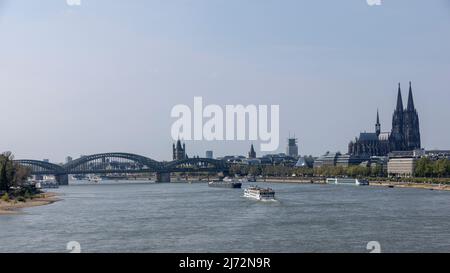 River Rhine running trough Cologne in a spring weather Stock Photo - Alamy