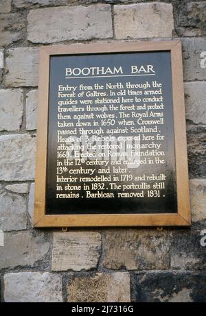 A photograph of Bootham Bar taken from the junction of Bootham ...