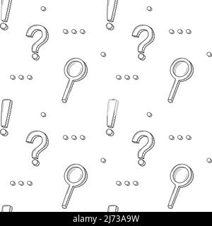 Seamless pattern of a contour hand magnifying glass Stock Vector Image ...
