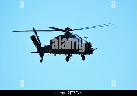 Turkish Police helicopter TAI T129 ATAK is a twin-engine, tandem seat ...