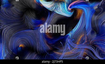 Beautiful abstract wires on a black background. Modern technological ...