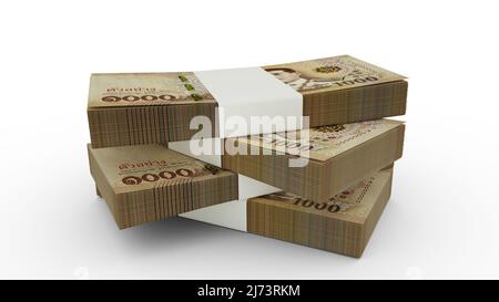 3D Stack of 1000 Thai baht notes Stock Photo - Alamy