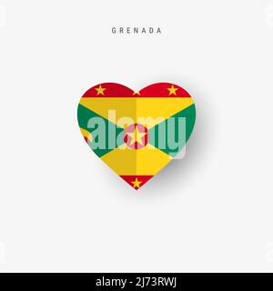 Grenada Heart Flag. Grenadian Love Shape Country Nation National Flag ...