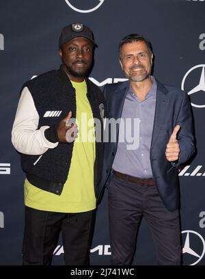CEO of Mercedes-Benz Dimitris Psillakis, from left, musician Will.I.Am ...