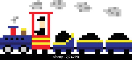 Train Pixel art vector illustration. train image or clip art Stock ...