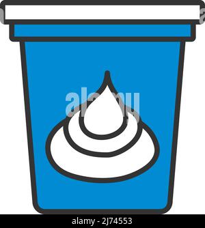 Sour Cream Icon. Editable Bold Outline With Color Fill Design. Vector ...