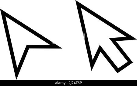 Cursor icons. Web pointer clicking, scale arrow and magnifier icon. Grab hand, pointing arrows ...