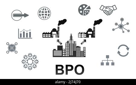 Illustration of a bpo concept Stock Photo - Alamy
