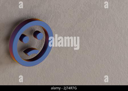 Beautiful abstract illustrations Blue Emoji Emotions symbol icons on a ...