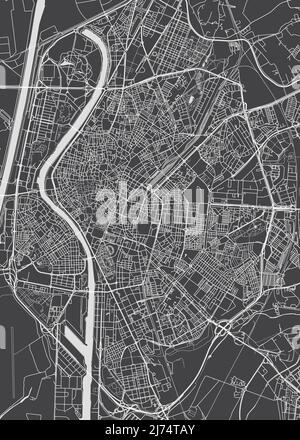 Seville map. Detailed vector map of Seville city administrative area ...