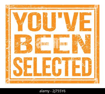 SELECTED text written on orange grungy lines stamp sign Stock Photo - Alamy