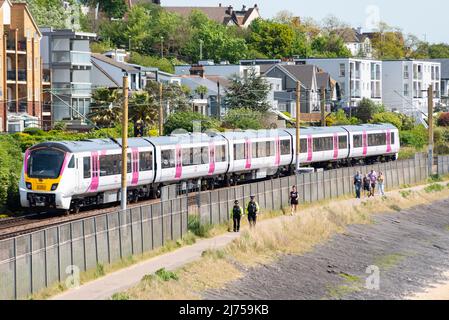 Class 357 trains at Fenchurch street station in London Stock Photo - Alamy