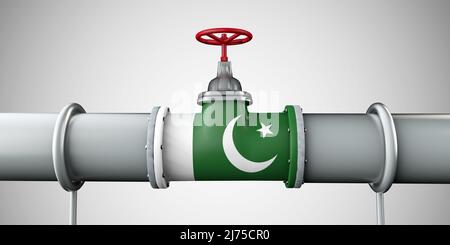 Pakistan oil and gas fuel pipeline. Oil industry concept. 3D Rendering ...