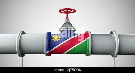 Namibia oil and gas fuel pipeline. Oil industry concept. 3D Rendering ...