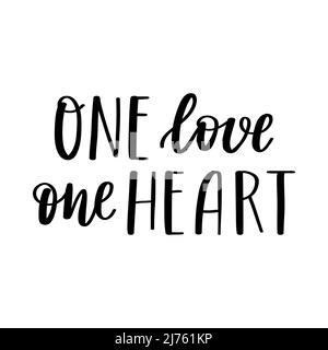 One Love lettering Text on white background in vector illustration ...