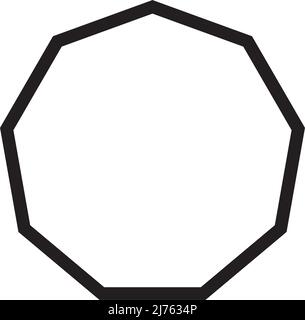Nonagon symbol shape vector icon for creative graphic design ui element ...