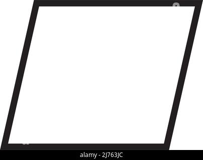 Parallelogram symbol shape vector icon outline stroke for creative ...