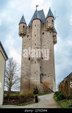 Germany, Nassau, the ruins of Nassau Castle are located 120 meters ...