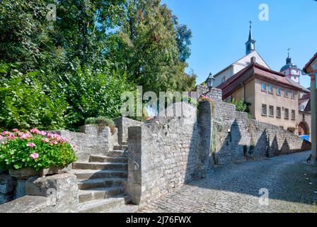 city fortification, alley, house facade, village view, autumn ...