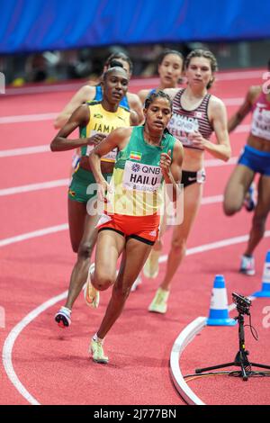 Freweyni Hailu participating in the Belgrade 2022 World Indoor ...