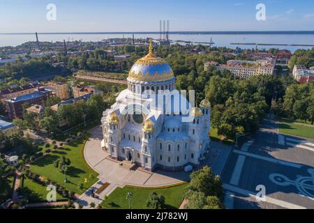 Drone view of Cathedral of St. Nicholas in Bielsko-Biala city in ...