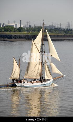 Historic Irish sailing ketch ILEN (the last timber-built, sail trading ...